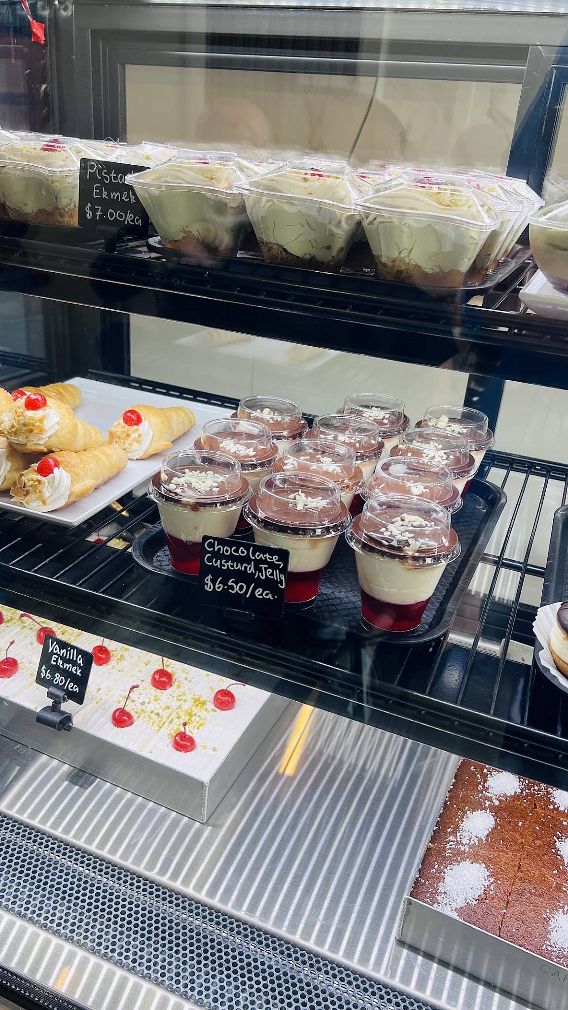 Menu at Theo’s Greek Cakes cafe, Keilor East