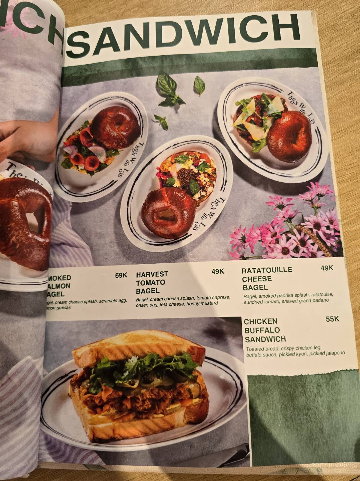 Menu at Theo's Wife Lois restaurant, Bandung