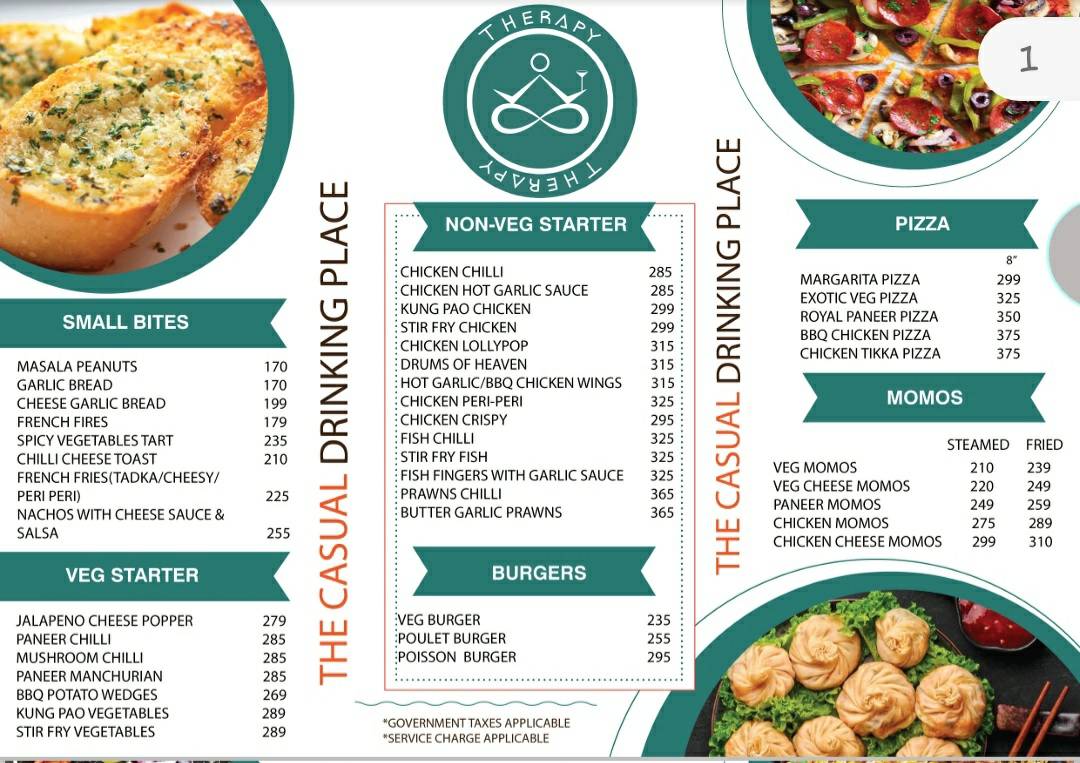 Menu at Therapy - The Casual Drinking Place, Mumbai