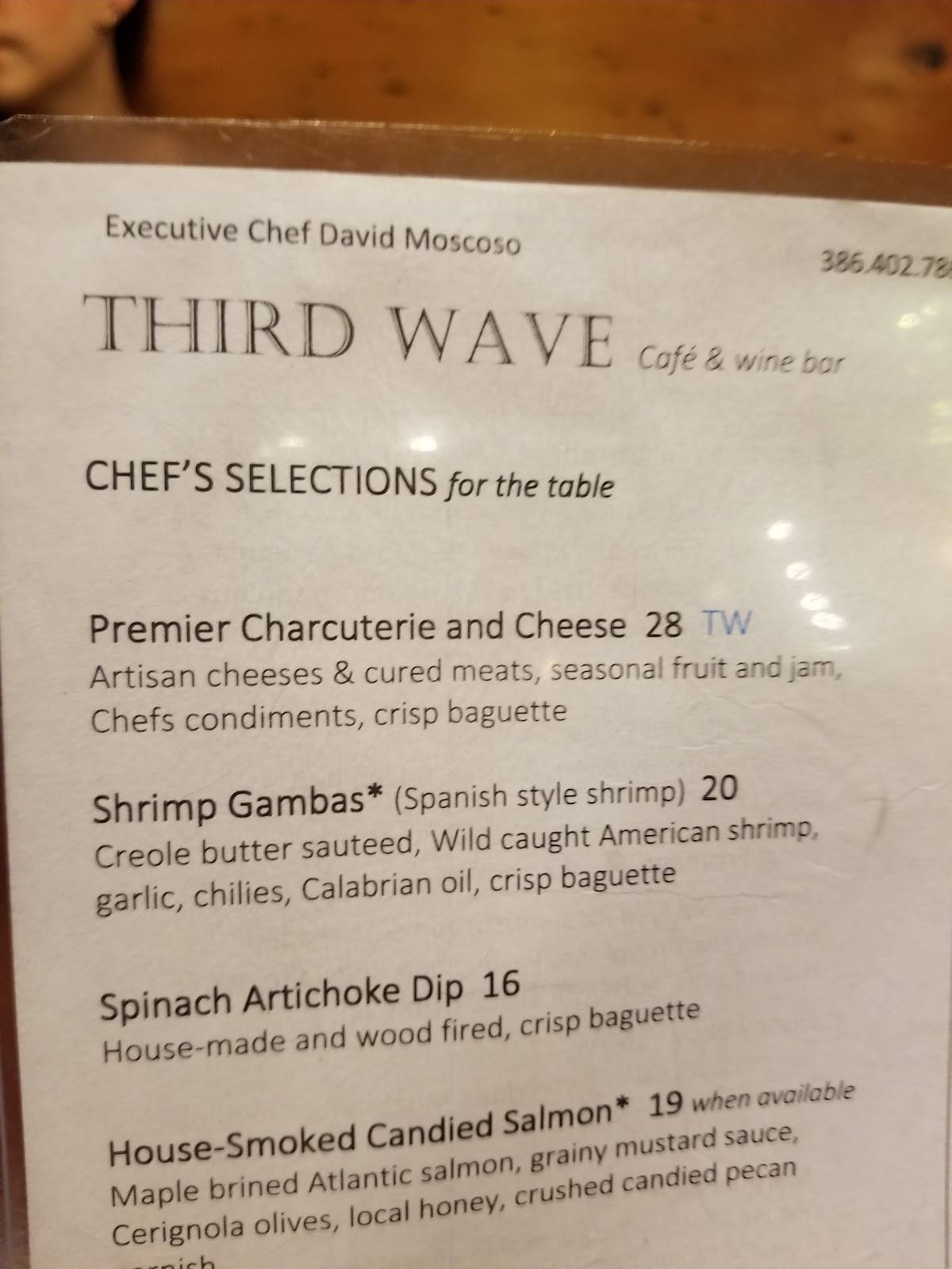 Menu at Third Wave Cafe & Wine Bar, New Smyrna Beach