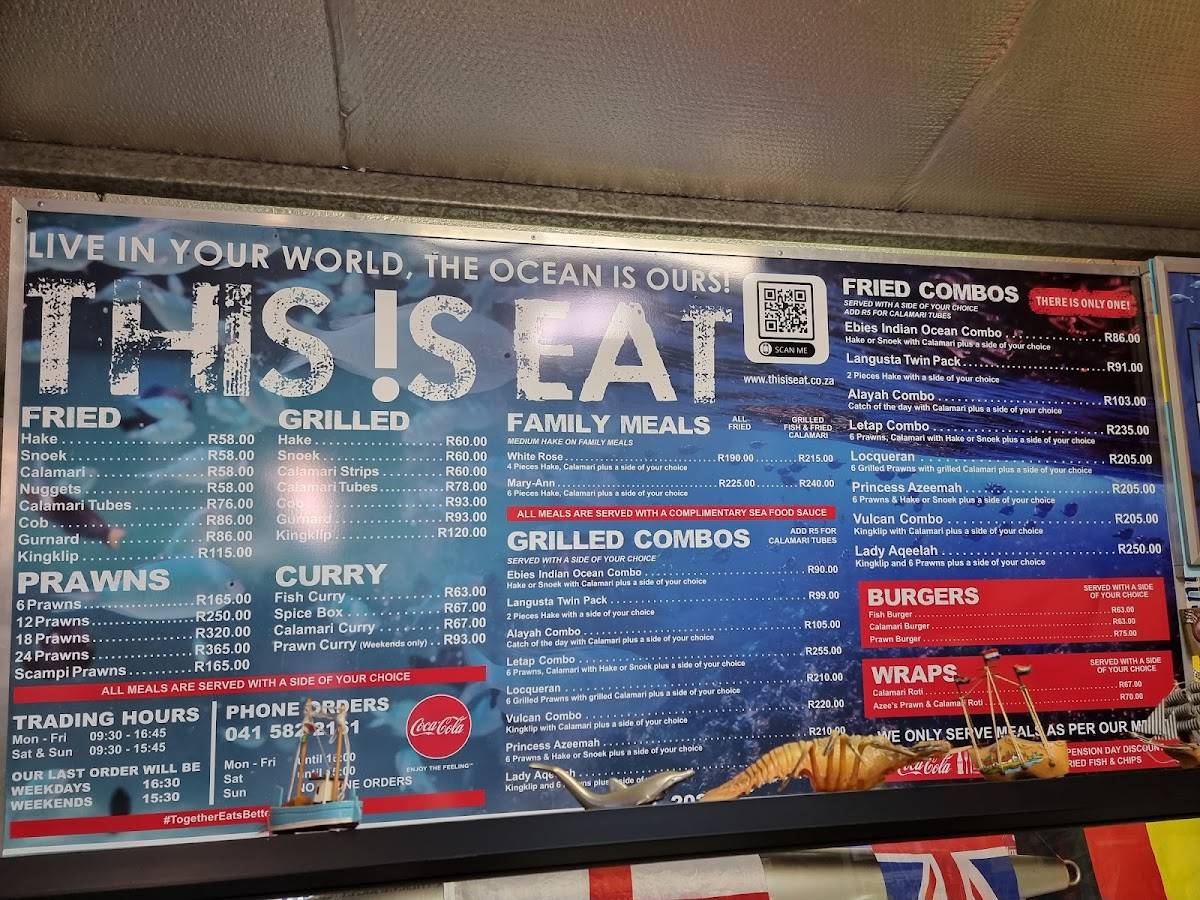 Menu at This Is Eat restaurant, Port Elizabeth