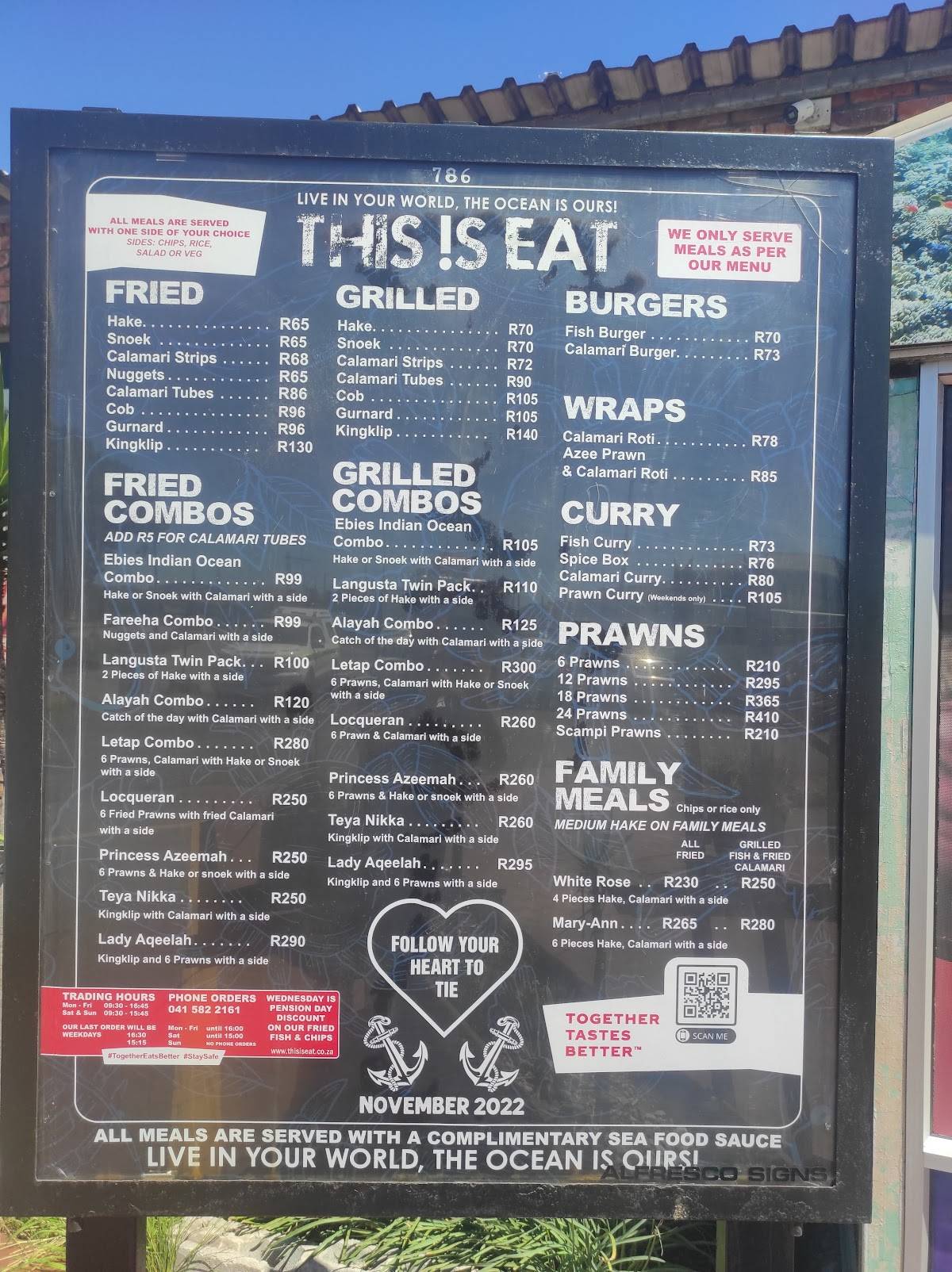 Menu at This Is Eat restaurant, Port Elizabeth