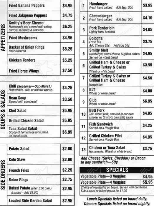 Menu at Thoroughbred Restaurant, Lexington