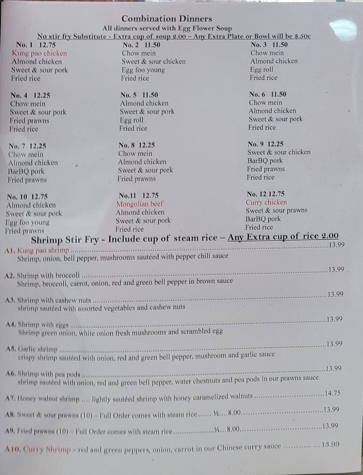 Menu at Three Sisters Restaurant, Spokane Valley, E Sprague Ave