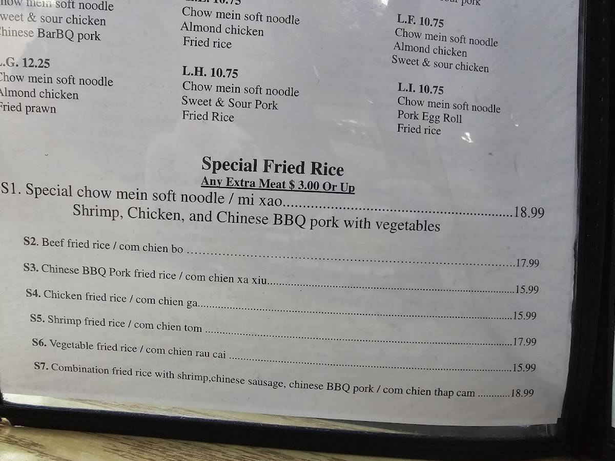 Menu at Three Sisters Restaurant, Spokane Valley, E Sprague Ave