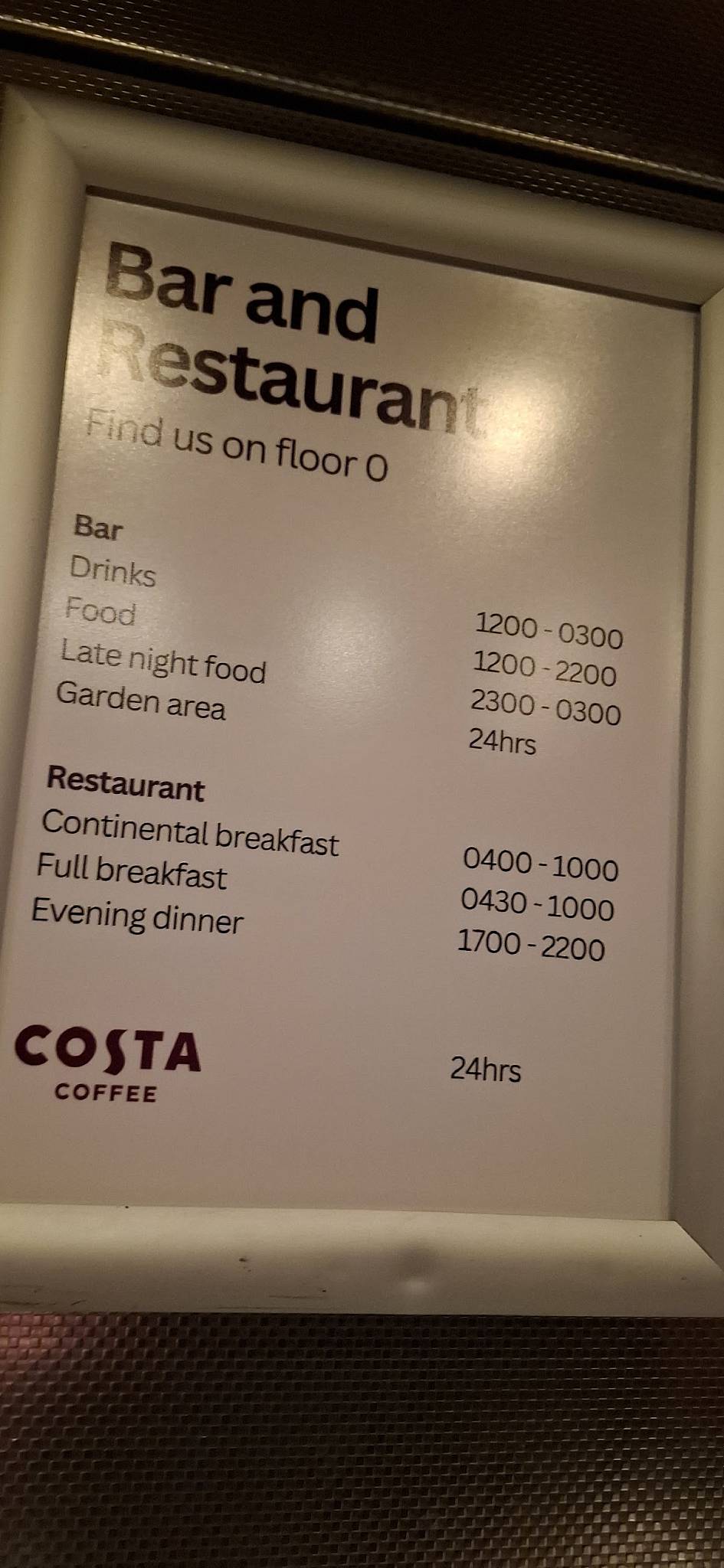 Menu at Thyme Restaurant at Premier Inn North Terminal Gatwick Airport ...