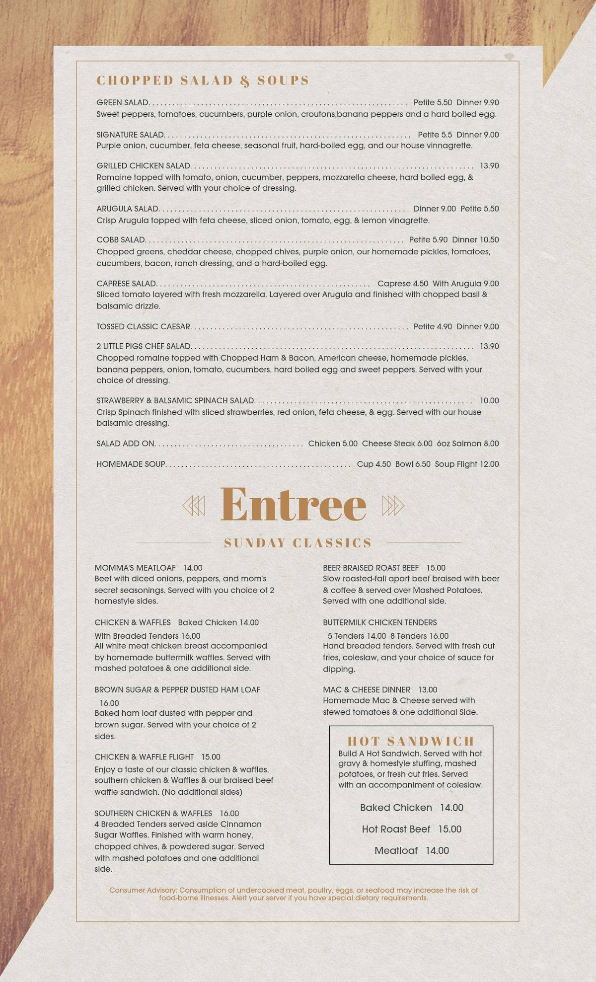 Menu at Thyme & Table fast food, Shamokin