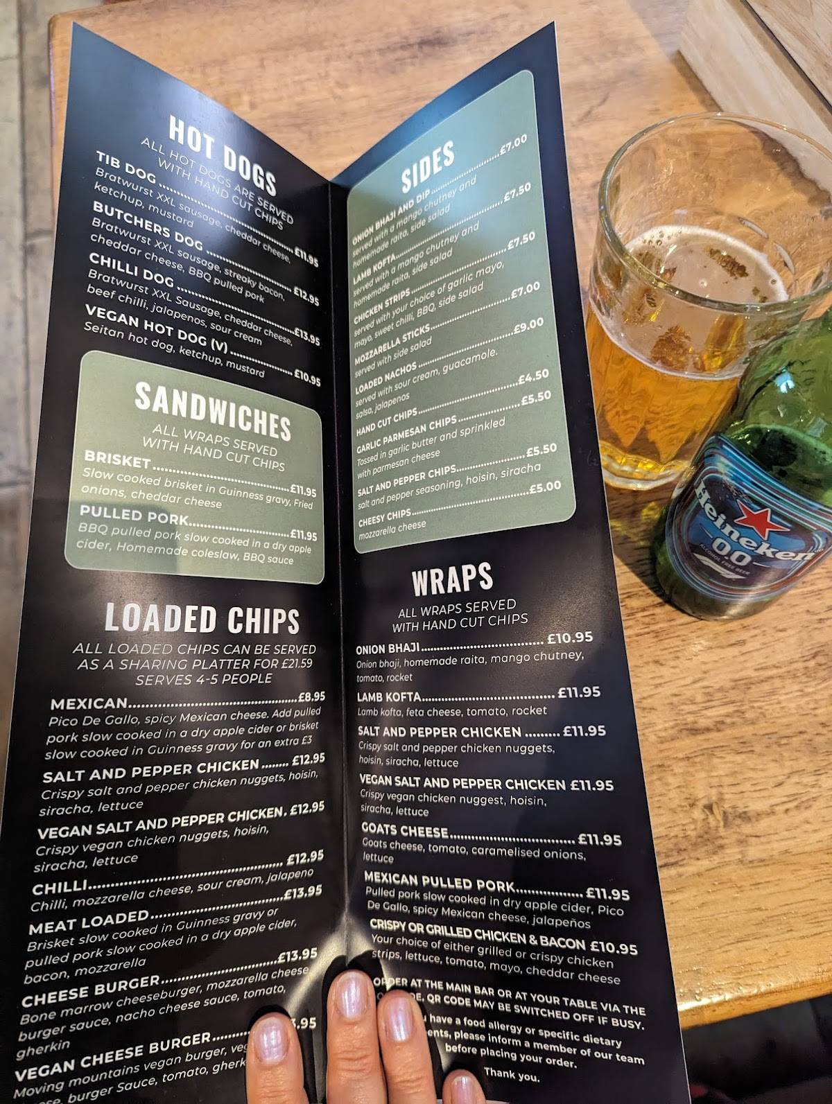 Menu at Tib Street Tavern pub & bar, Manchester