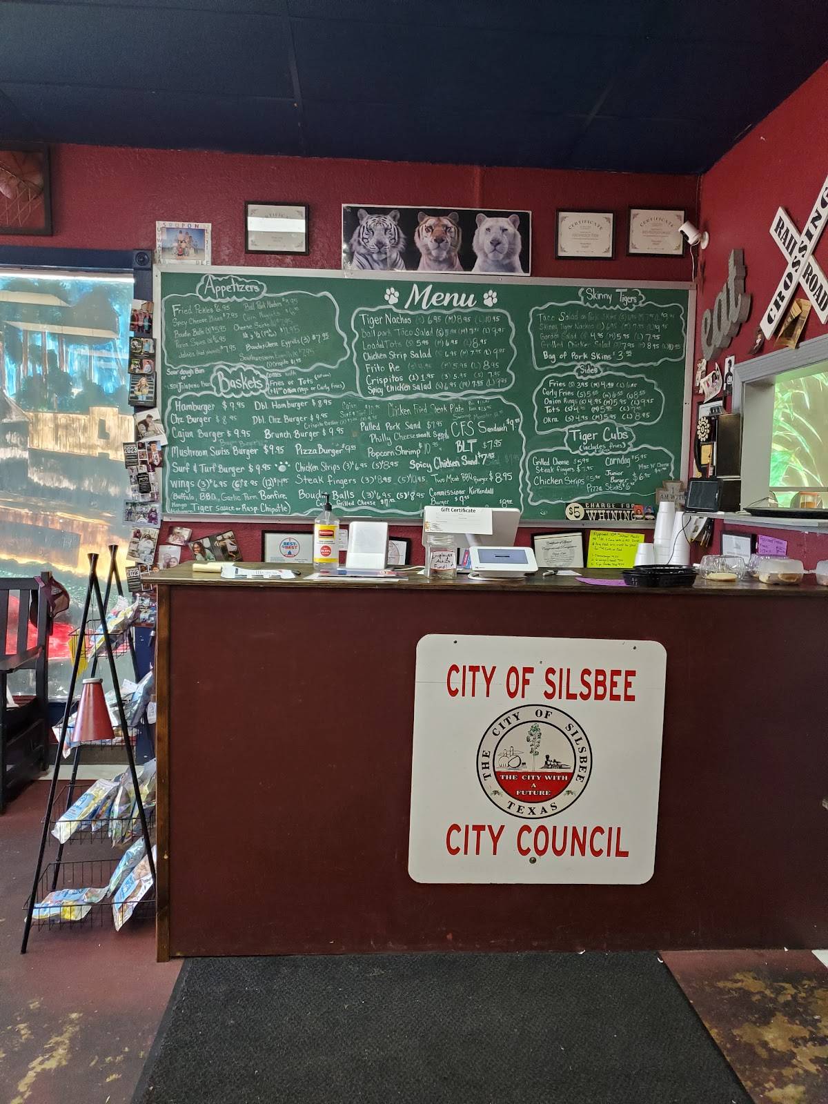 Menu at Tiger Hut restaurant, Silsbee, NE Corner of FM