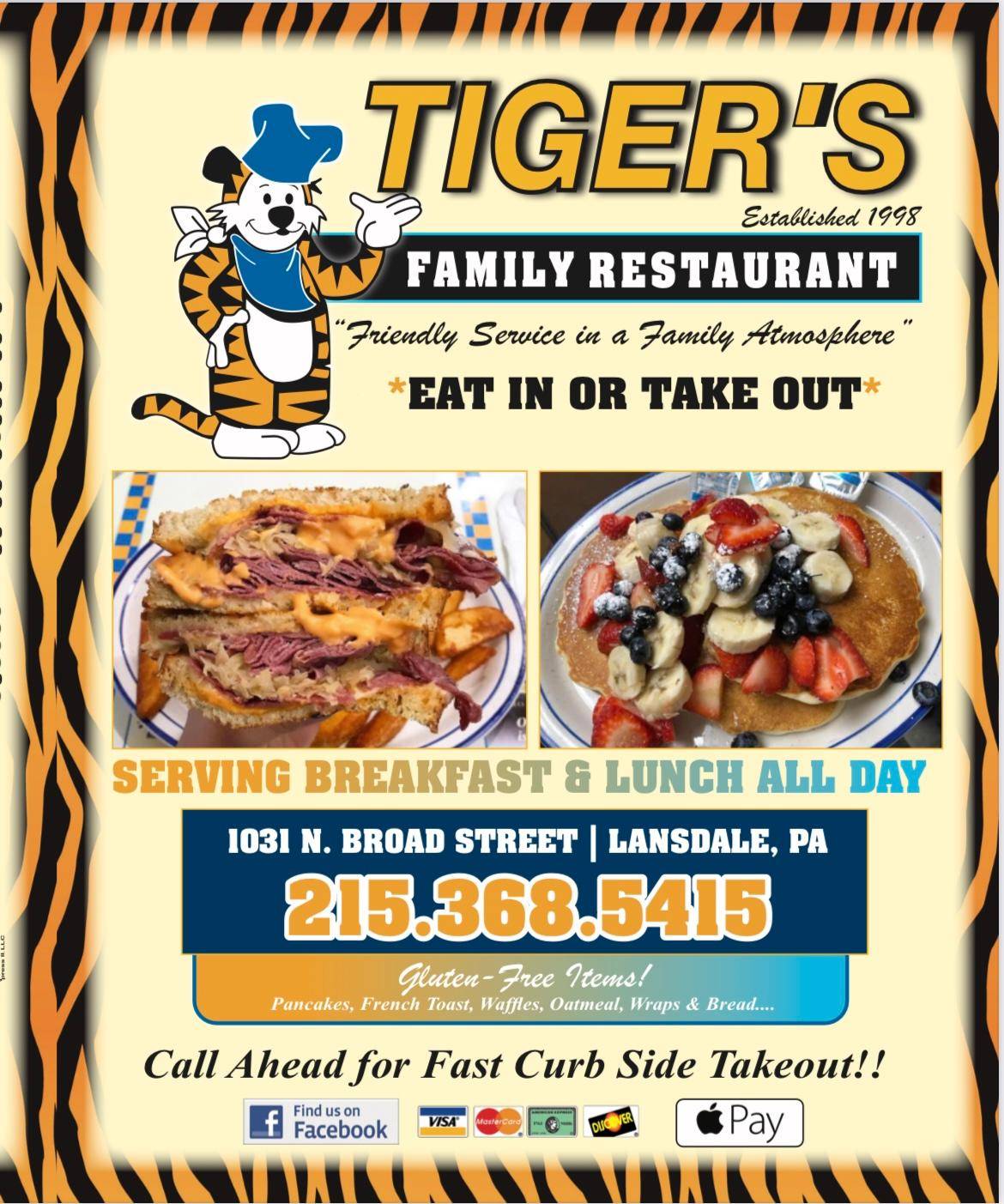 Menu at Tigers Family Restaurant, Lansdale