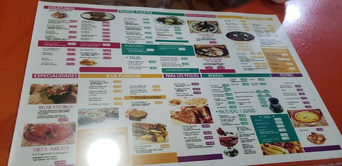Carta de Restaurante Atotonilco, Tijuana, Blvd. Josefa Ortiz de ...
