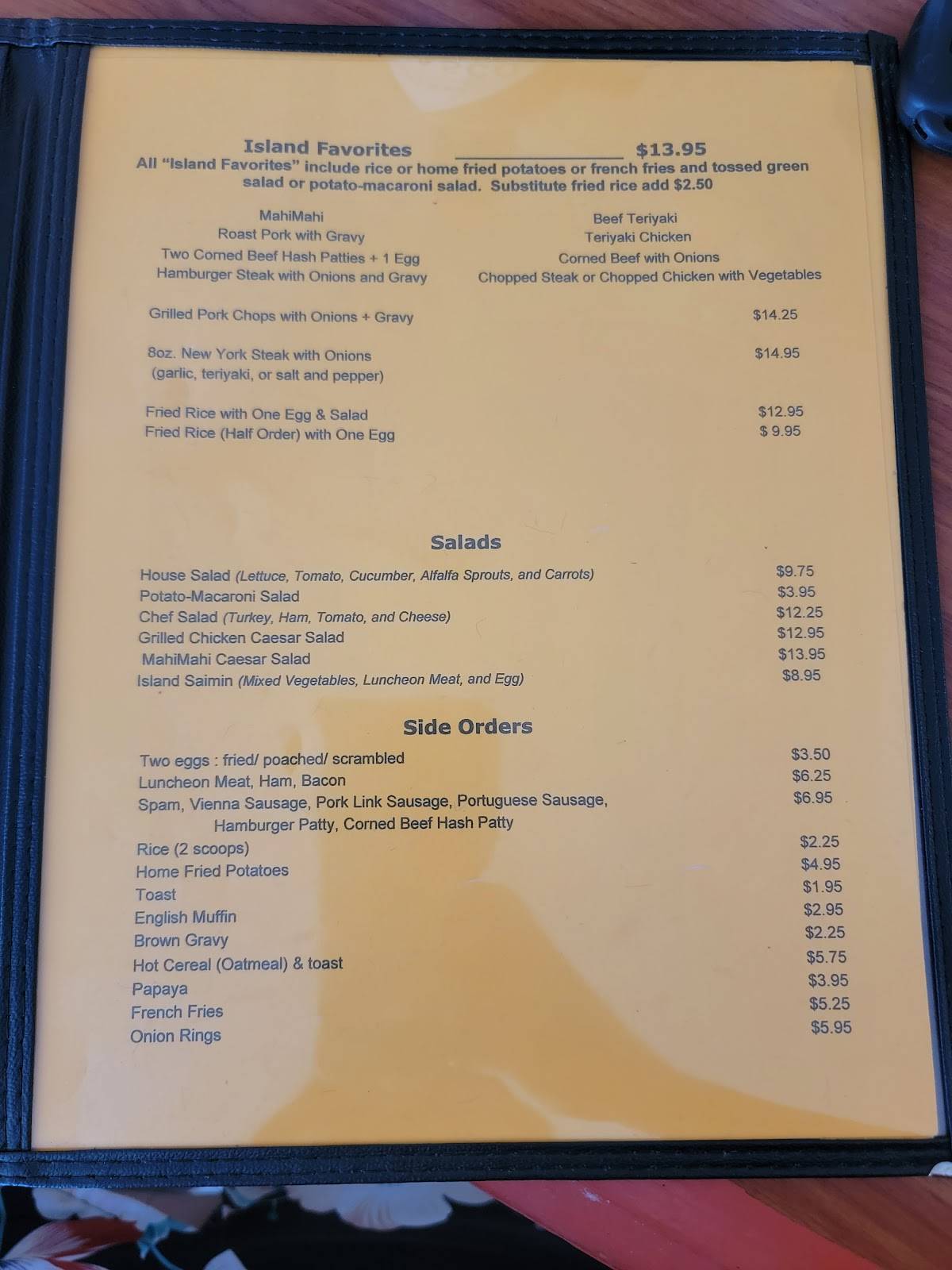 Menu at Times Coffee Shop restaurant, Kaneohe, 47-388 Hui Iwa St #9