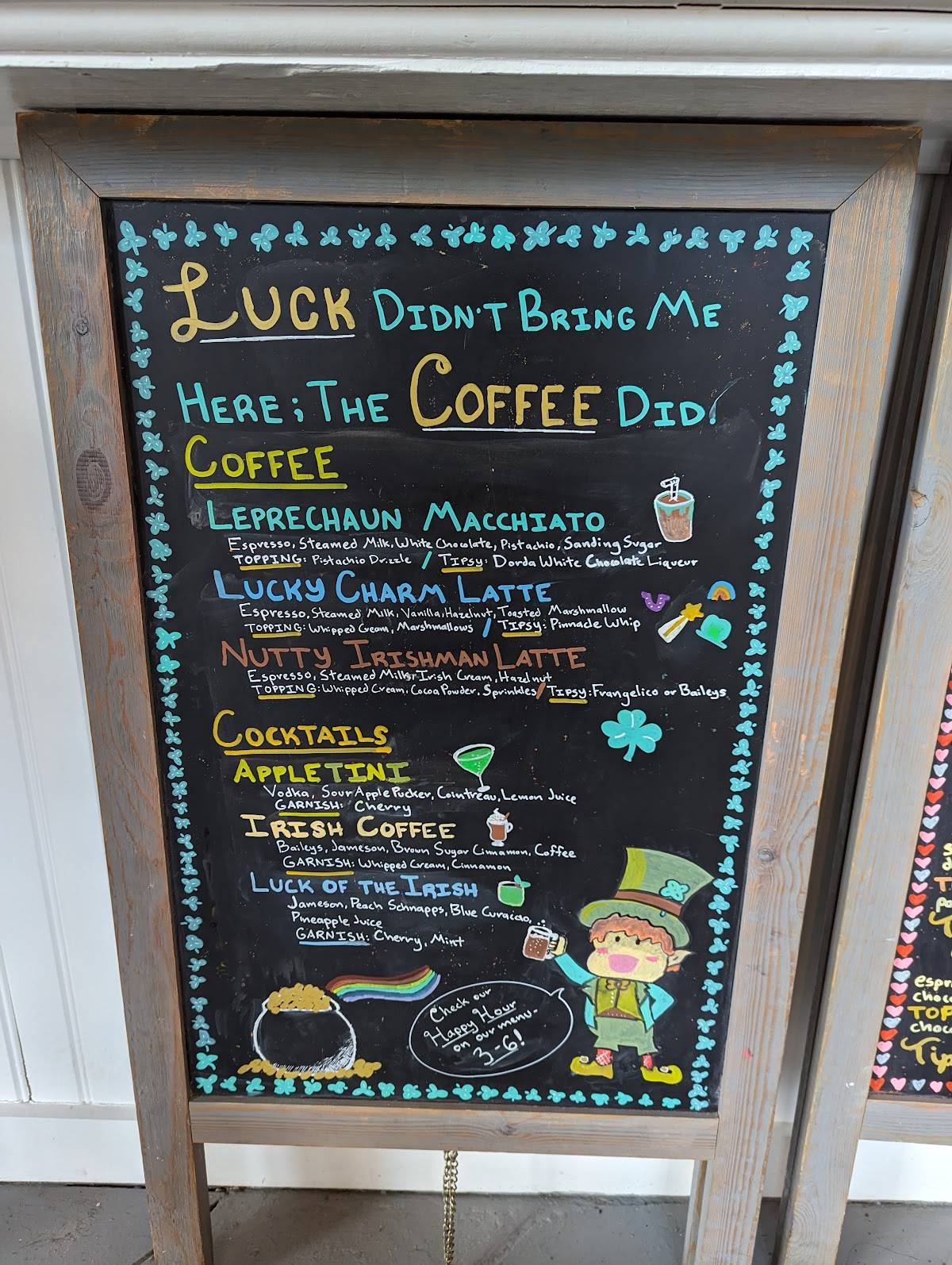 Menu at Tipsy Beans Café pub & bar, Williamsburg