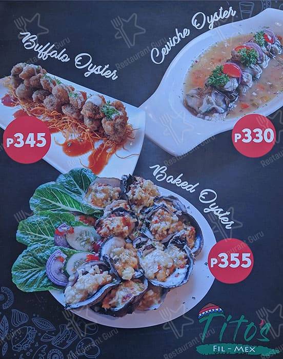 Menu at Tito's Fil-Mex Restaurant, Pasig