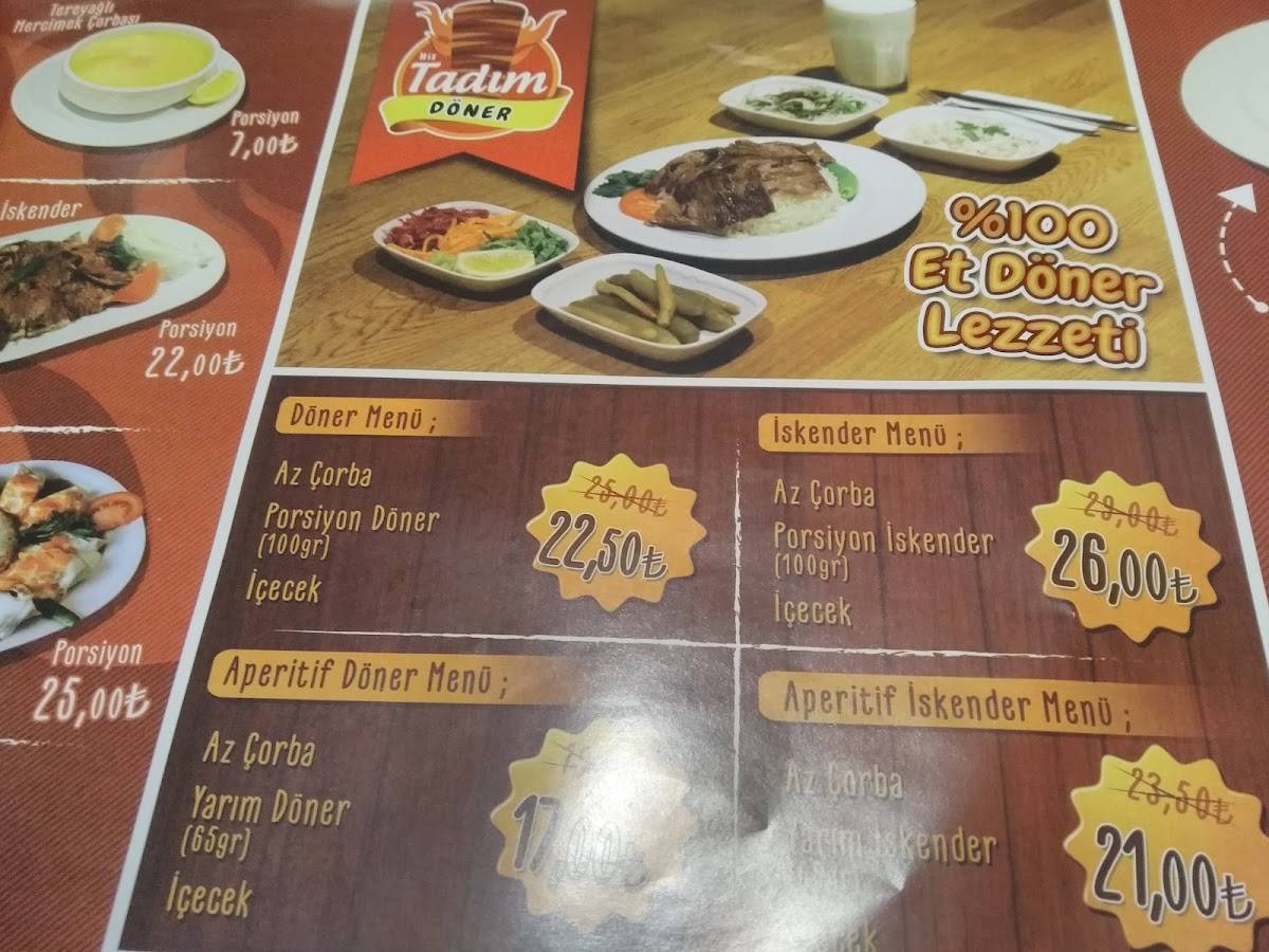 Menu at Tokat Tadım Döner, Tokat, GARANTİ BANKASI YANI