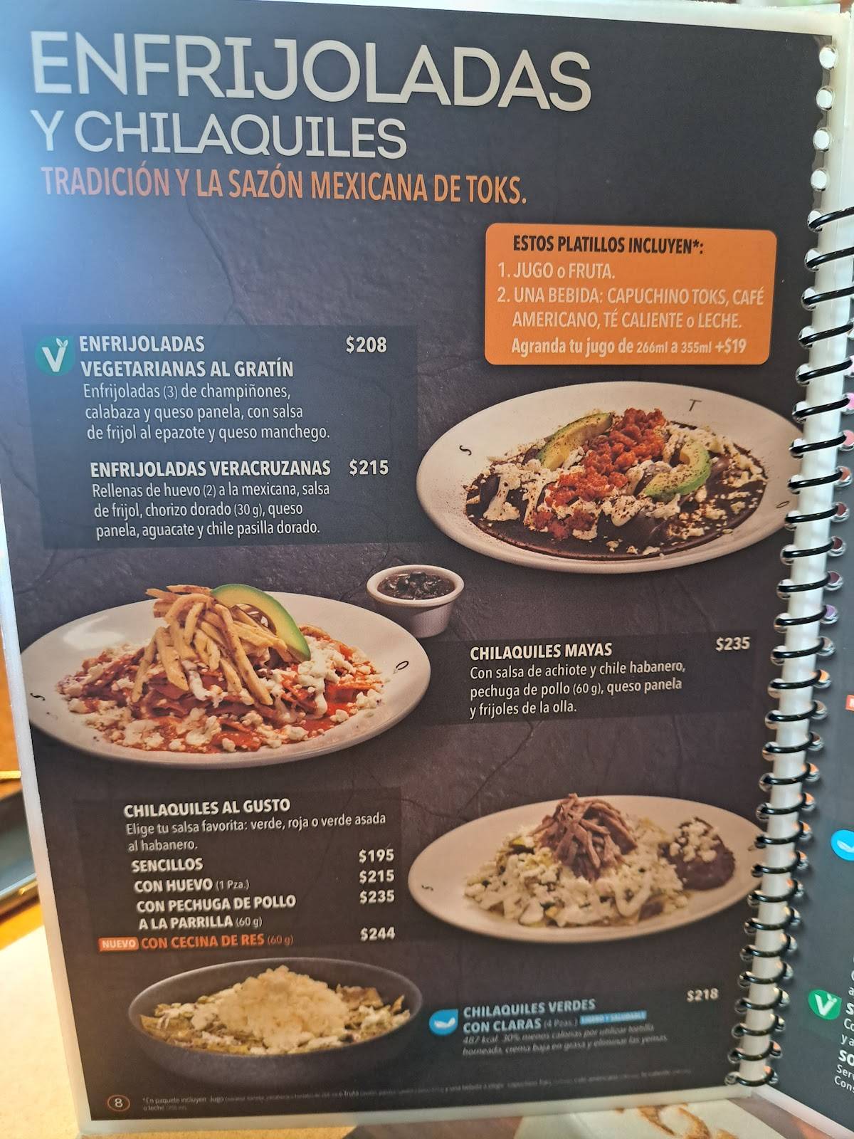 Carta del restaurante Toks Altabrisa, Merida