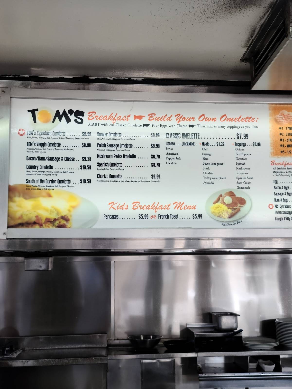 Menu at Tom's Famous Burgers 6 restaurant, Huntington Park, Pacific Blvd