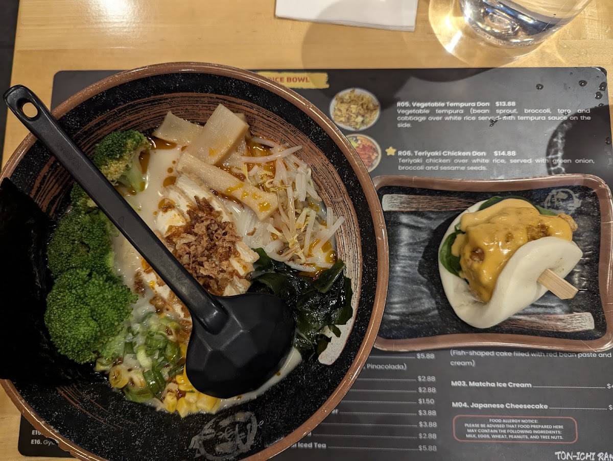 Menu at Ton-Ichi Ramen restaurant, Oakbrook Terrace