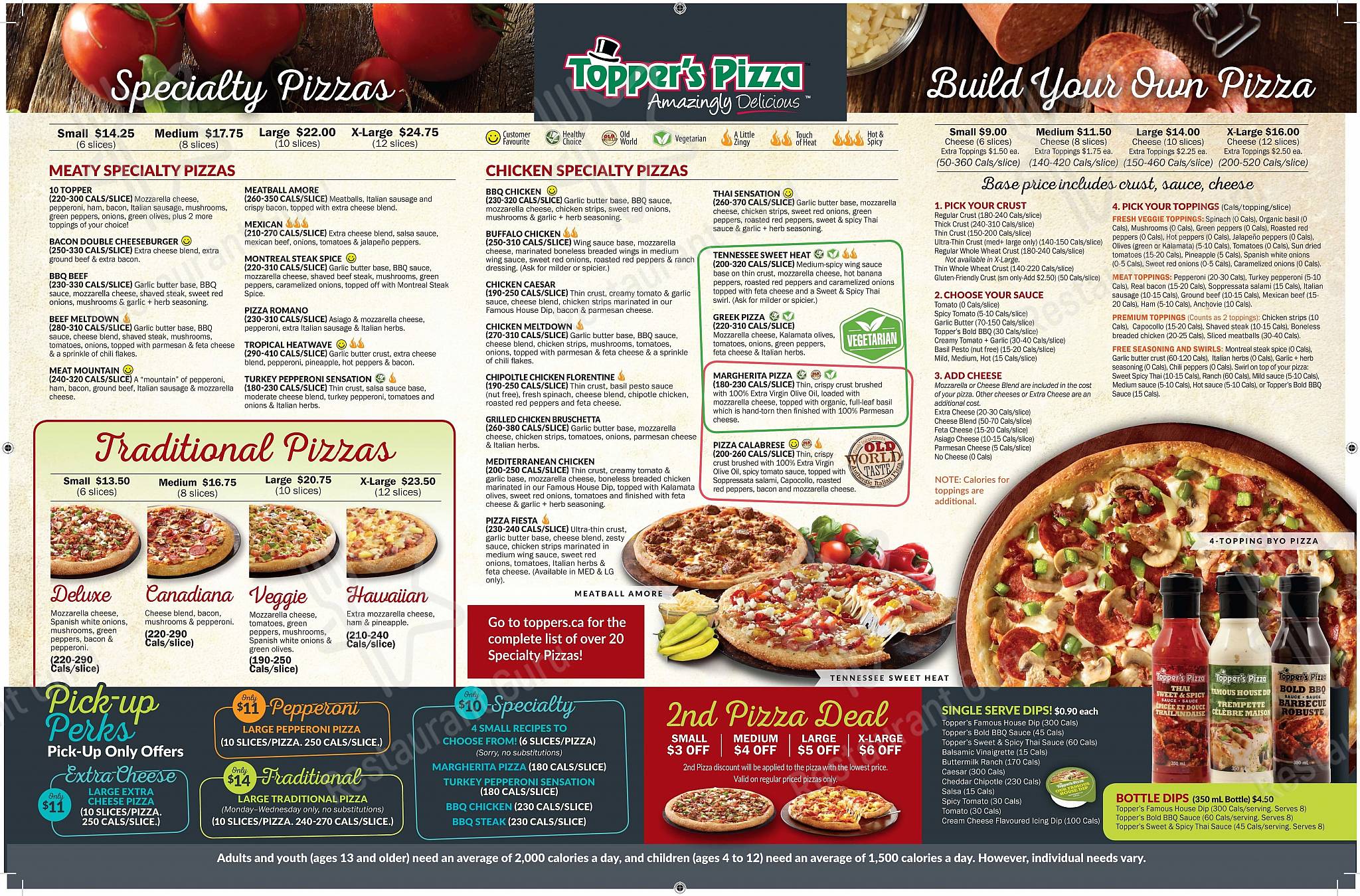 Carta de Topper's Pizza - Sudbury Barry Downe Road, Gran Sudbury, 904 ...