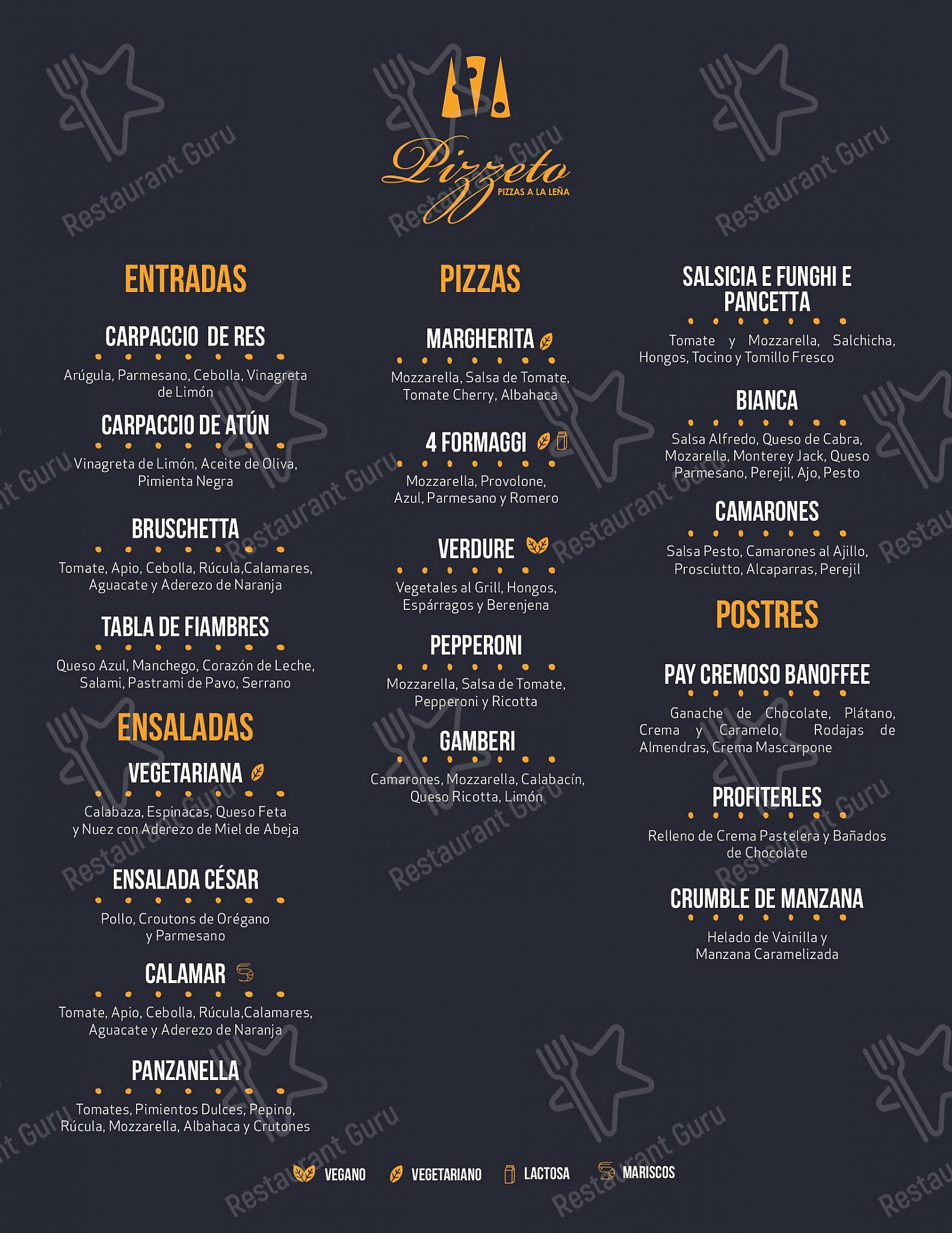 Menu at Toro restaurant, Punta Cana
