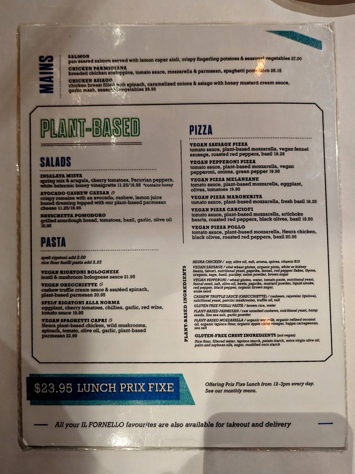 Menu at IL FORNELLO - Bayview Village pizzeria, Toronto, Bayview Ave