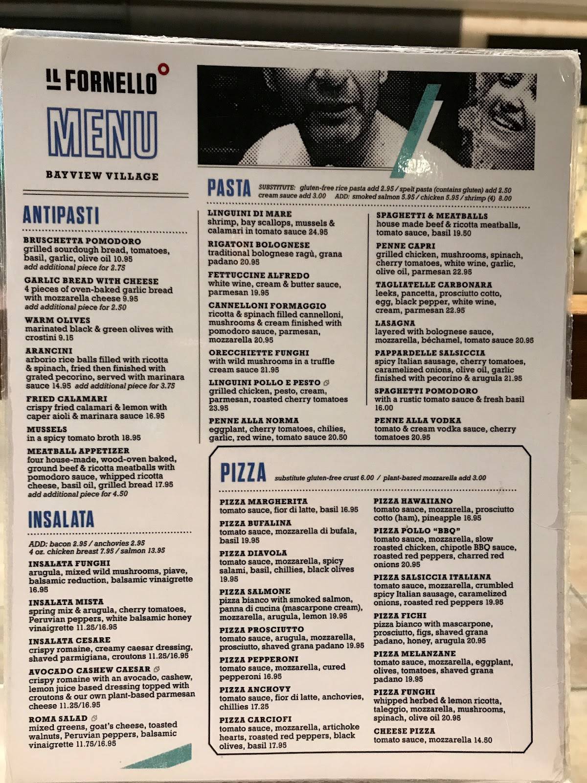 Menu at IL FORNELLO - Bayview Village pizzeria, Toronto, Bayview Ave