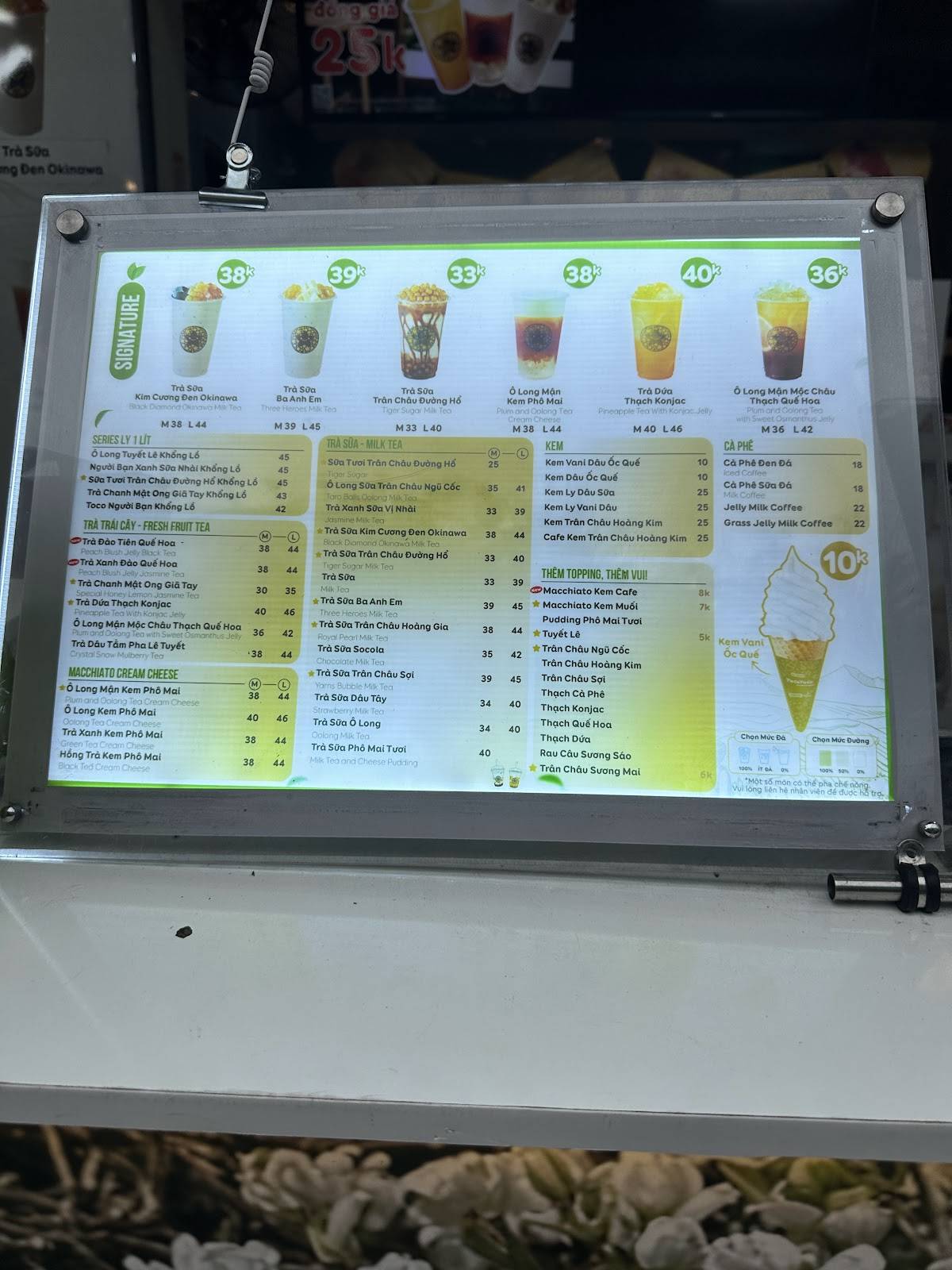 Menu at Trà Sữa ToCoToCo Đồng Nai, Ho Chi Minh City