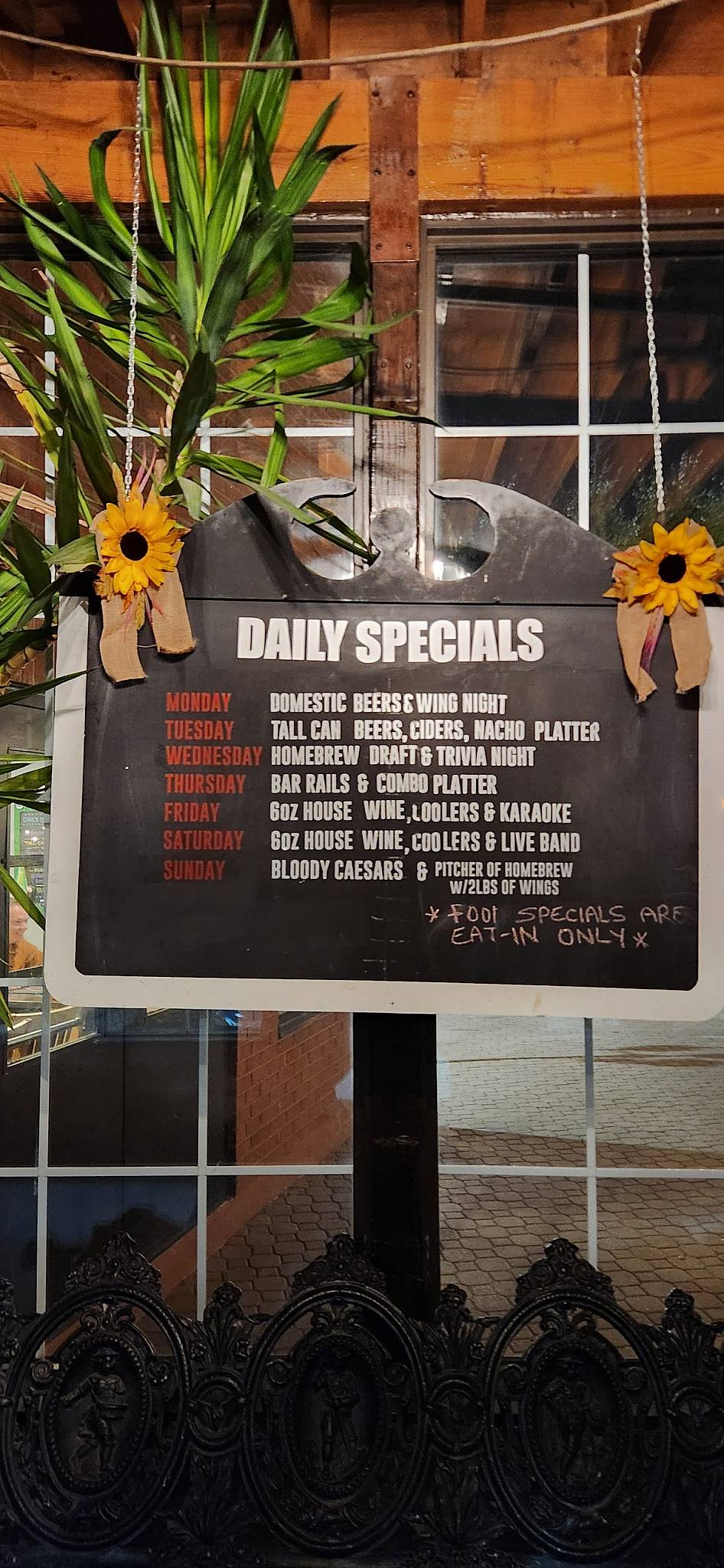 Menu at Tracks Brew Pub, Brampton