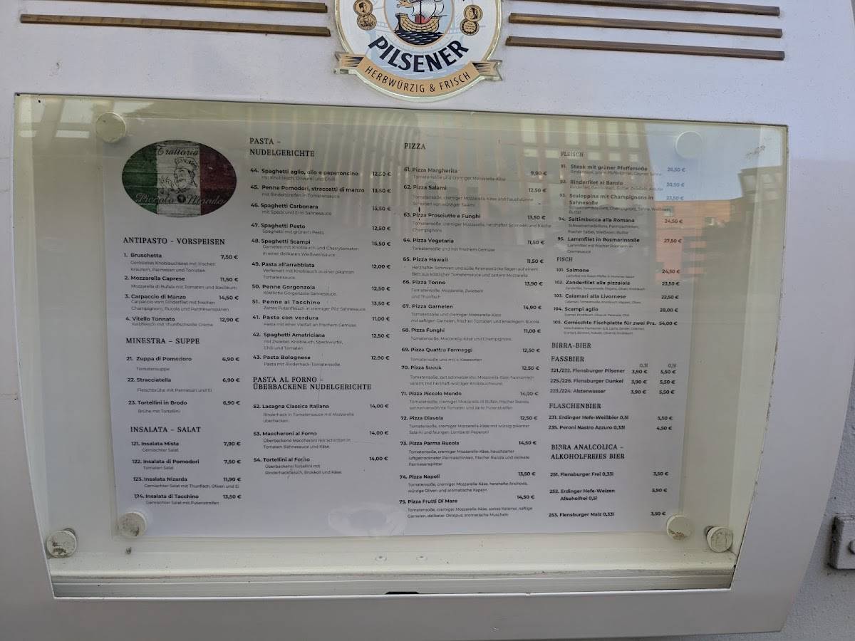 Speisekarte von Trattoria Piccolo Mondo restaurant, Hamburg