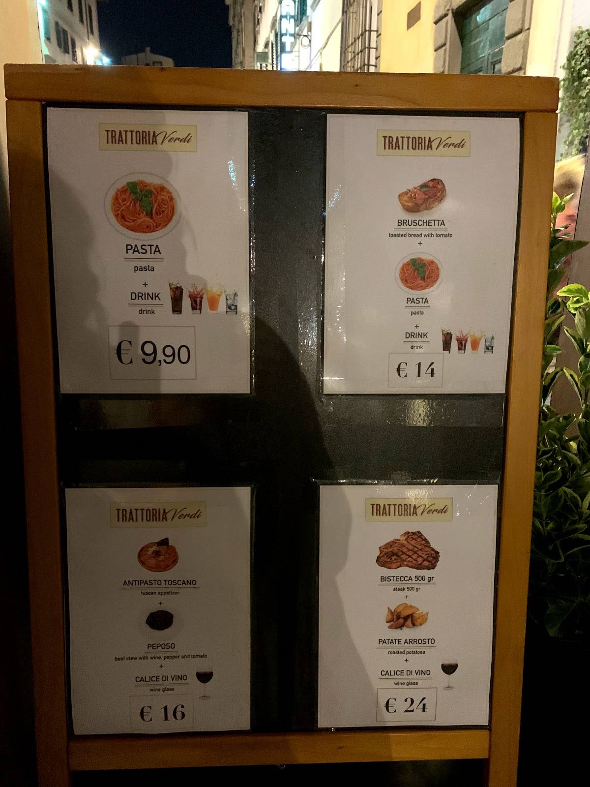 Menu da Trattoria Verdi Firenze pub & bar, Firenze