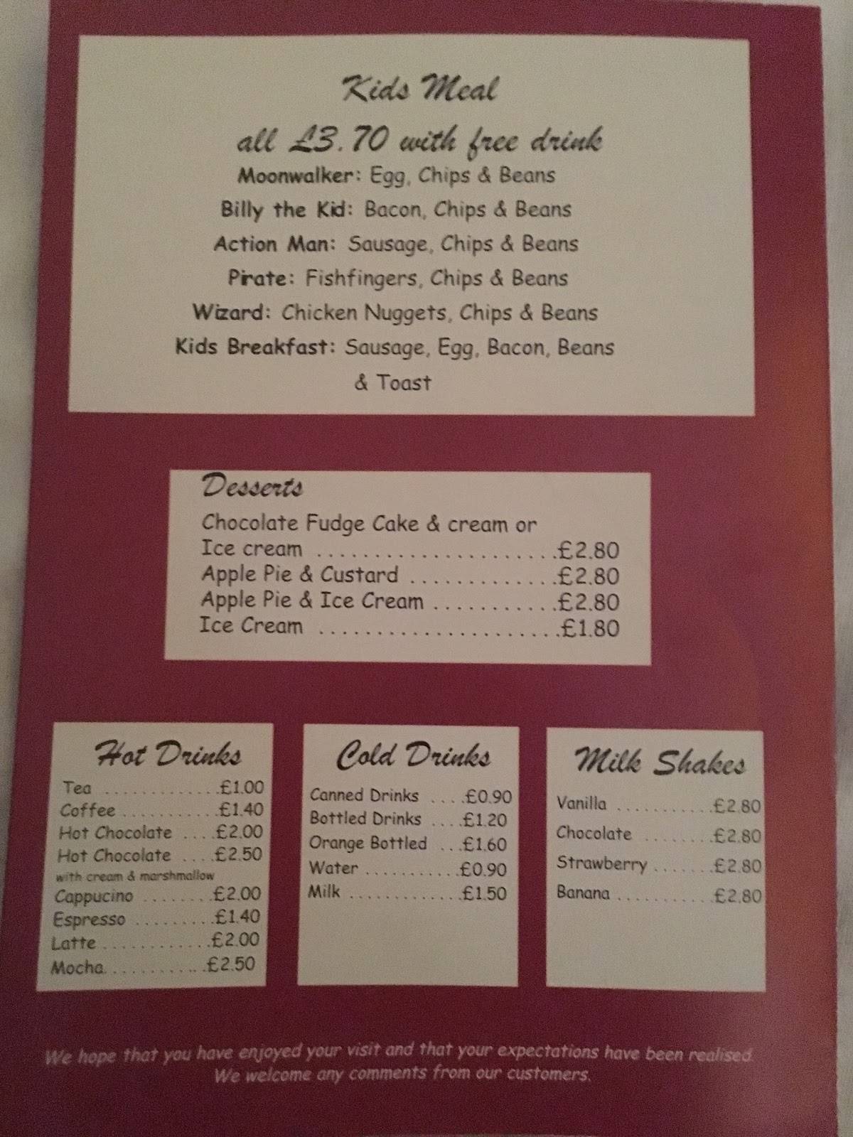 Menu at Trojan Café cafe, Gloucester