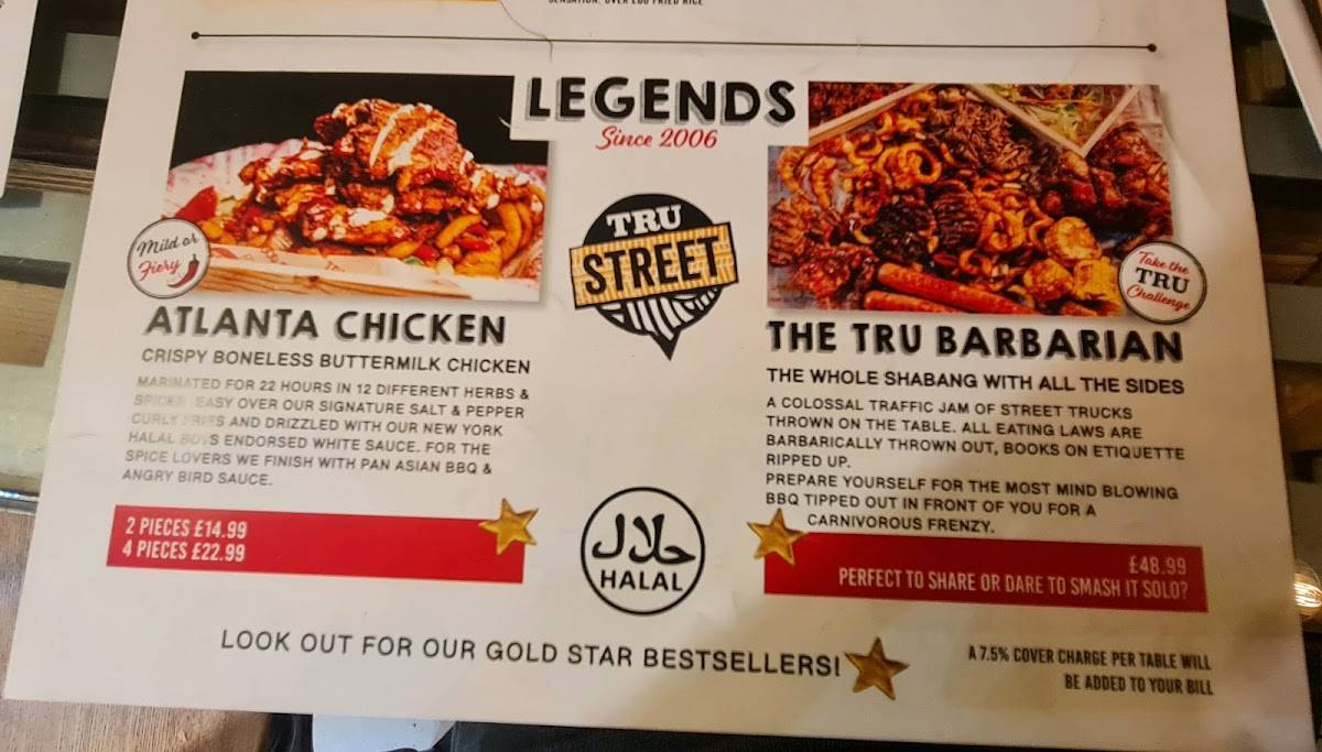 Menu at Tru Street - Real Street Food restaurant, Manchester, The ...