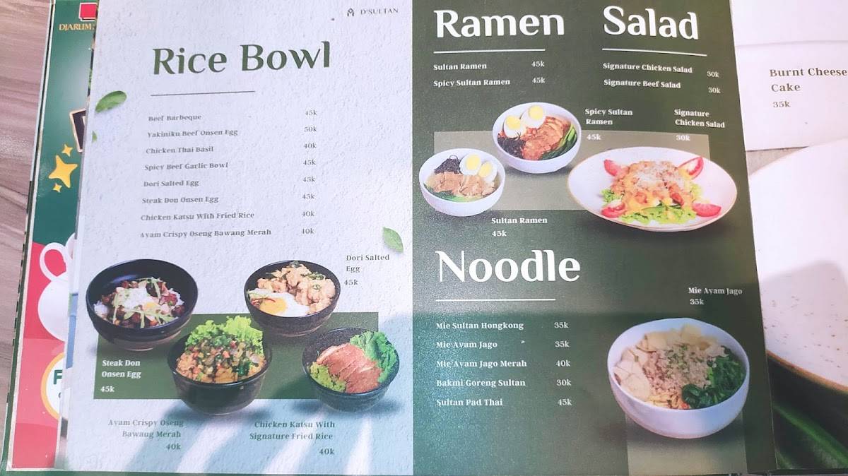 Menu at D’Sultan Cafe Tuban, Tuban
