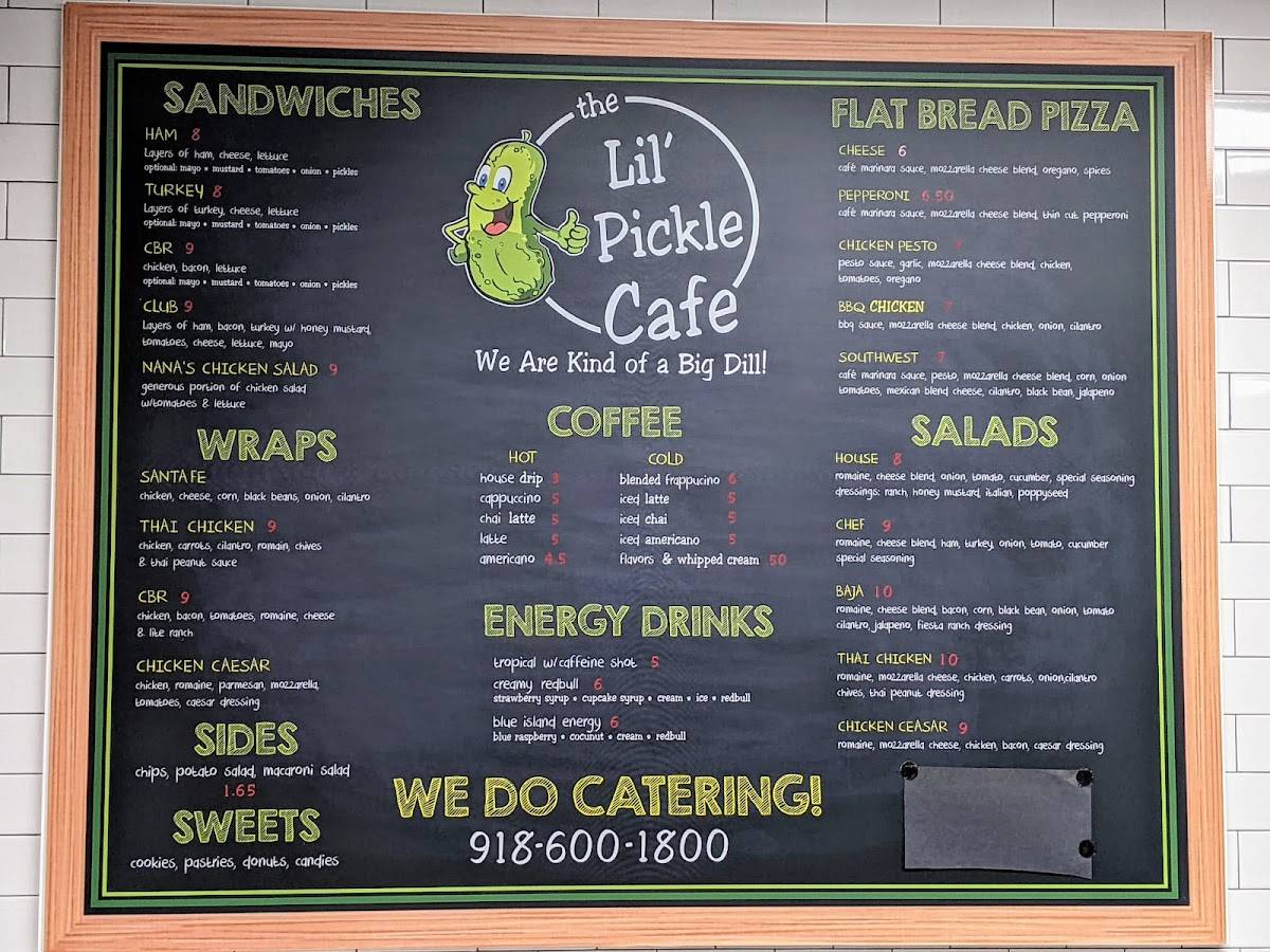 Menu at Lil' Pickle Cafe, Tulsa