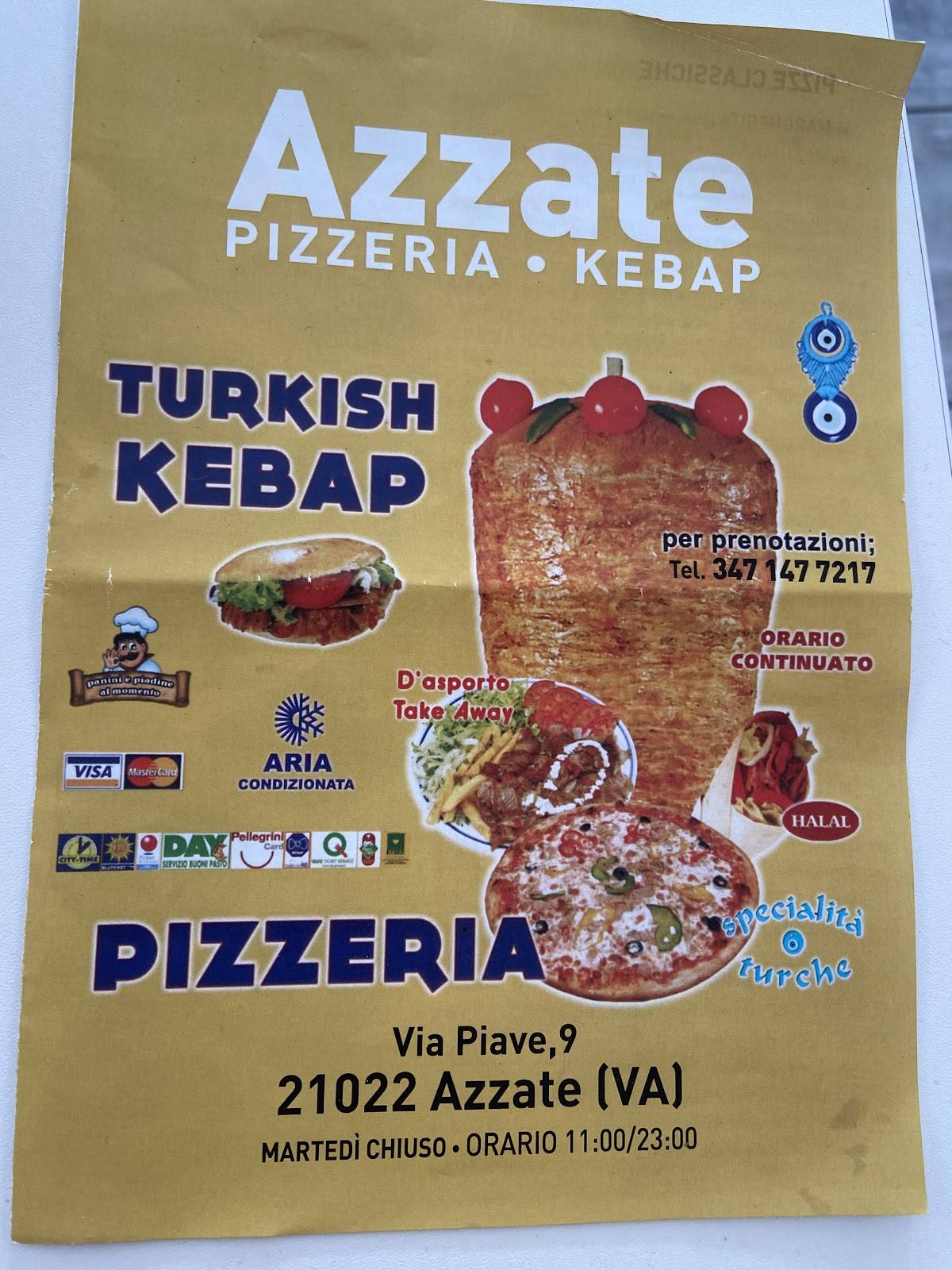 Menu at Turkish Kebap Azzate restaurant, Azzate
