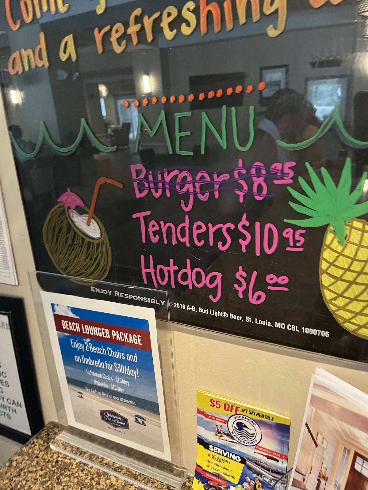 Menu at Turtle Nest Lobby Bar, Jekyll Island