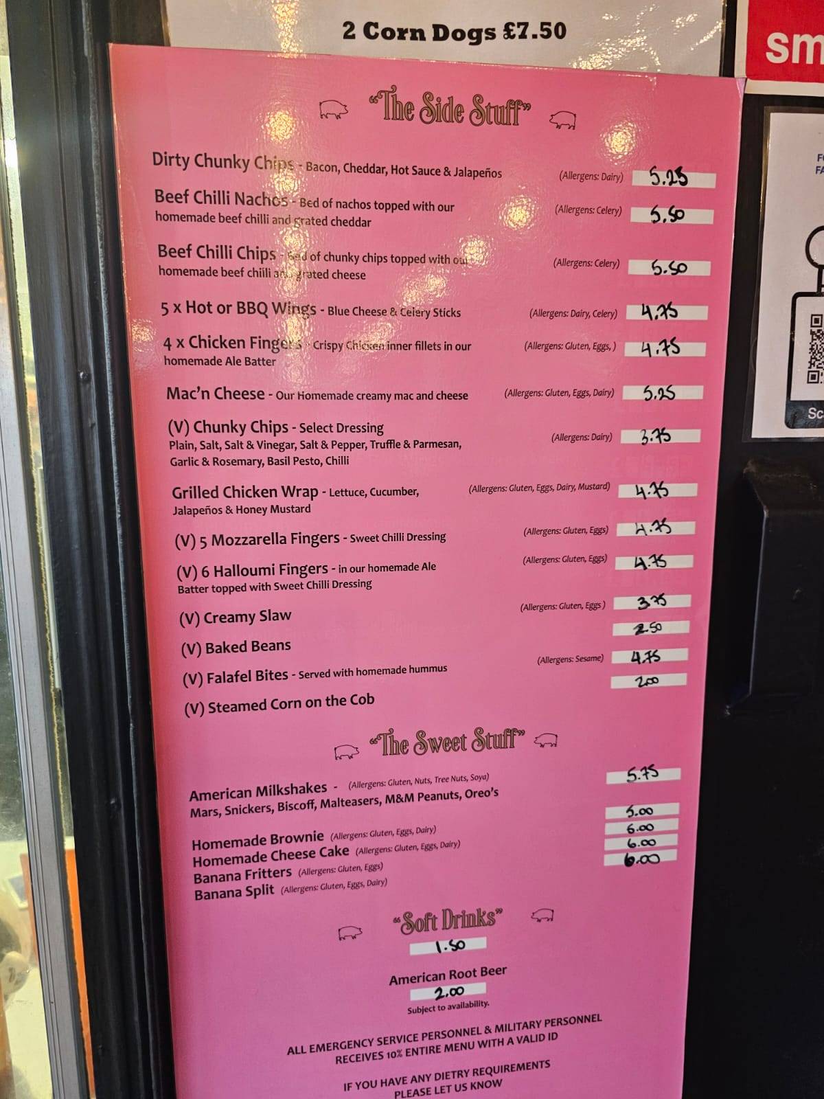 Menu at Two greedy pigs restaurant, Harlow