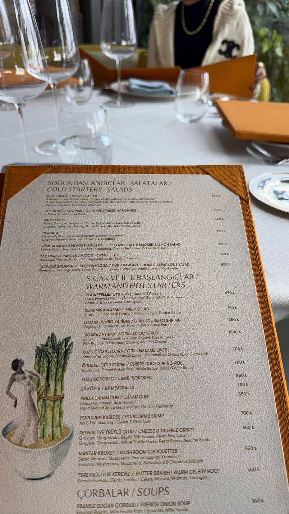 Menu at Ulus 29, Istanbul, Sok