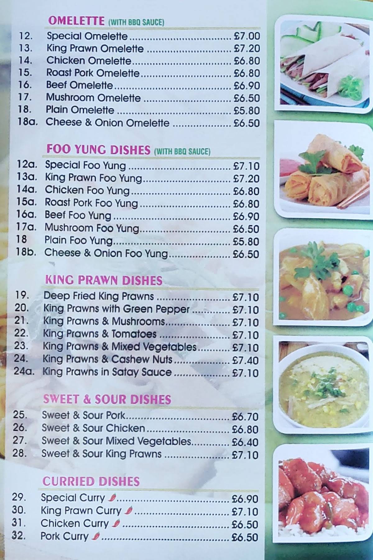 Menu at Uncle Wong restaurant, Yate, Lark Rise