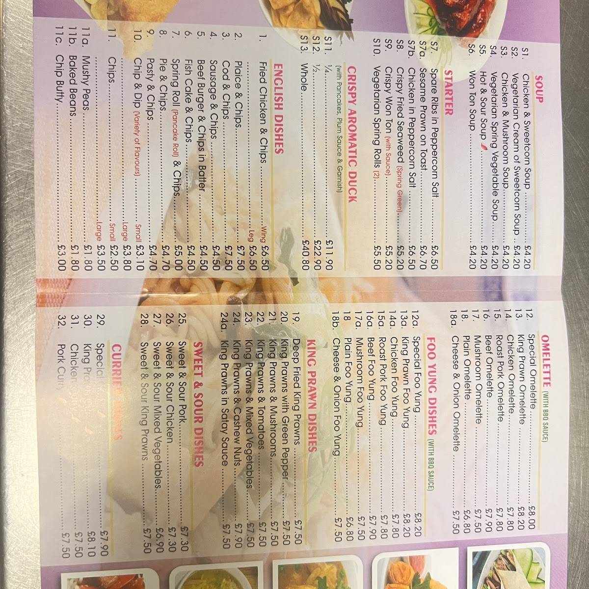 Menu at Uncle Wong restaurant, Yate, Lark Rise
