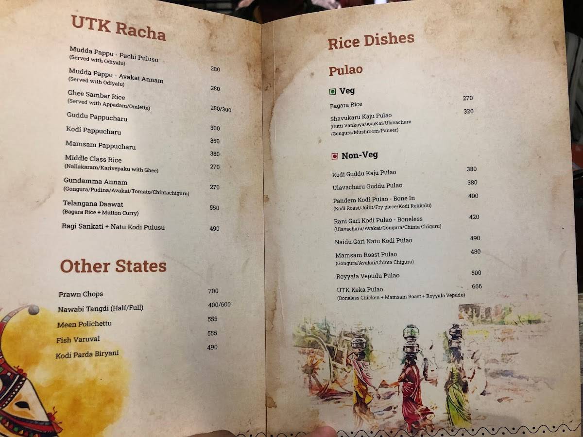 Menu at United Telugu Kitchens (UTK), Vijayawada