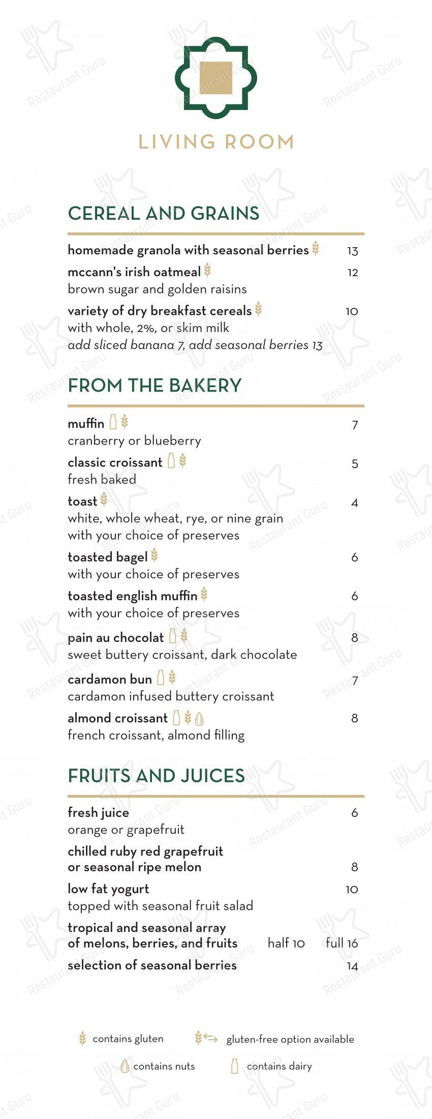 Menu at University Club of Chicago, Chicago