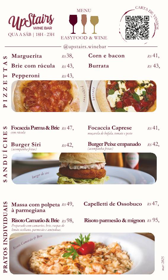 Menu em UpStairs - Wine Bar, Curitiba