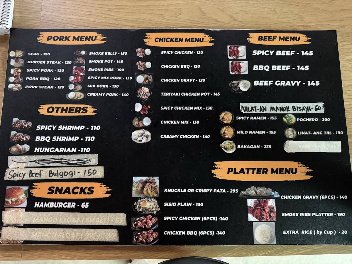 Menu at Uric Acid Carenderia restaurant, Consolacion