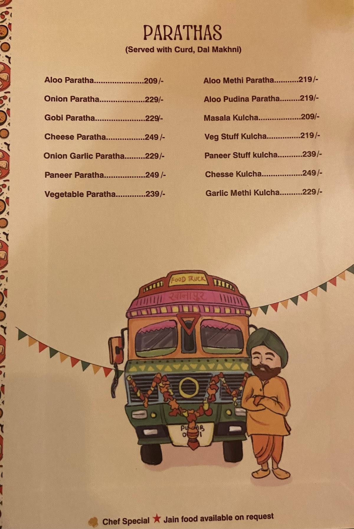 Menu at Pind Di Gali, Vadodara