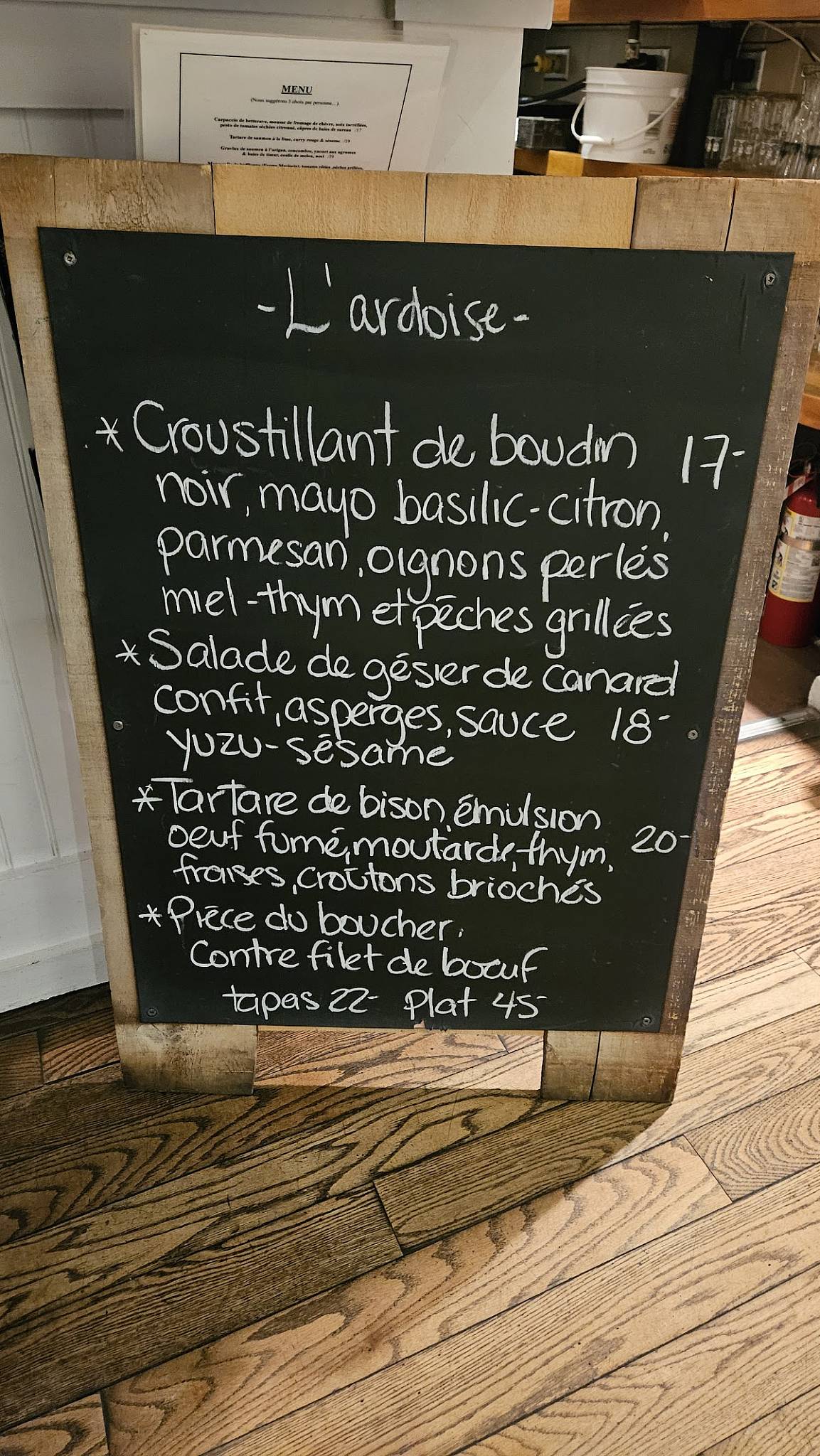 Menu au Restaurant Bistro Station B Val-David, Val-David