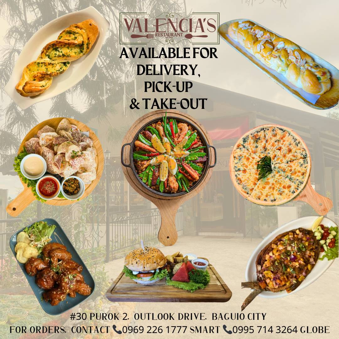 Menu at Valencia's Restaurant, Baguio, 30 Outlook Dr S