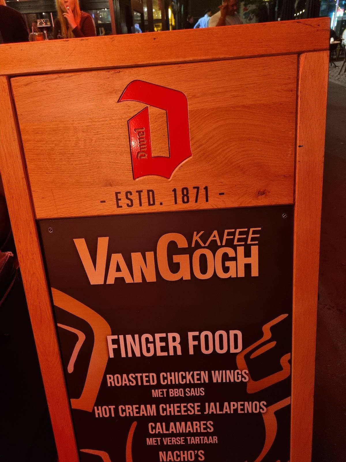 Menu at VanGogh cafe, Hasselt