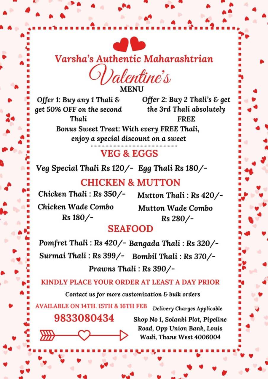 Menu at Varsha's Authentic Maharashtrian, Thane