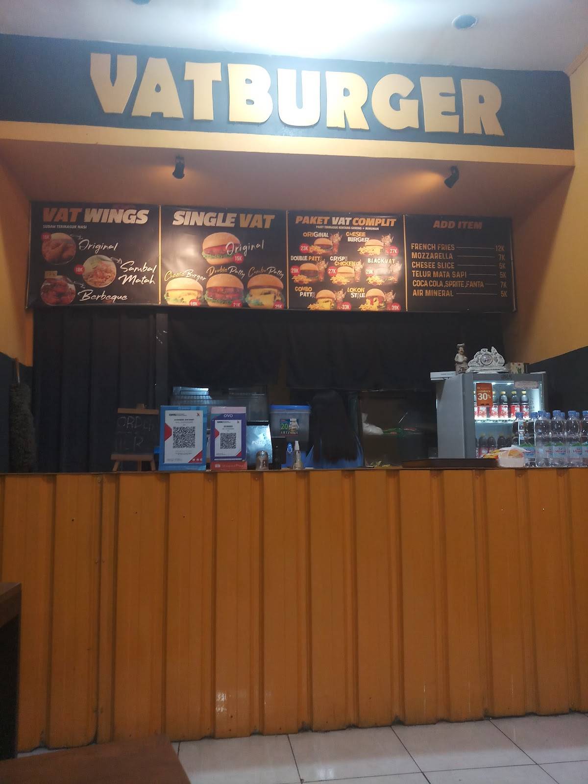 Menu at Vat Burger restaurant, Manado